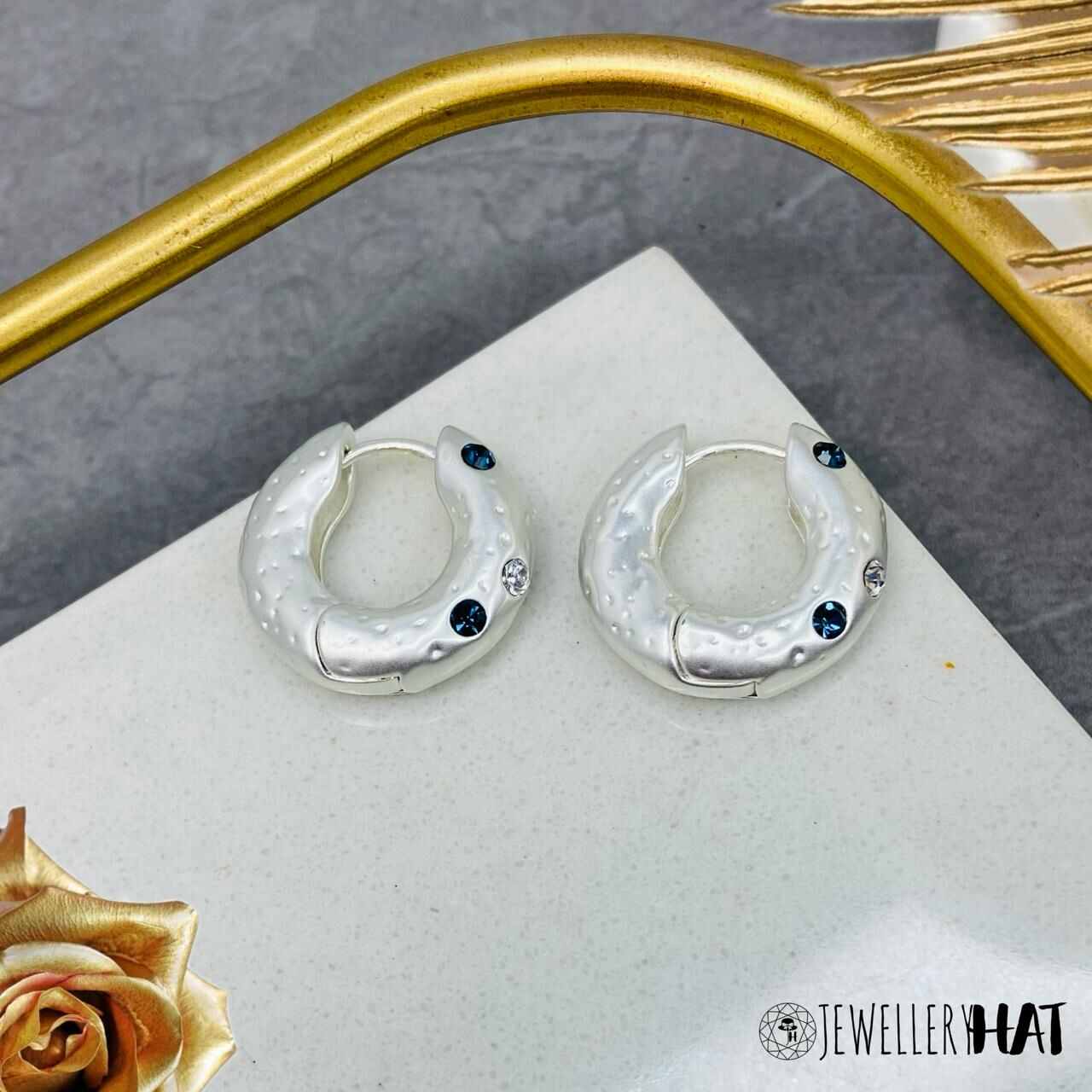 Pure Silver Colour Earrings – Jewellery Hat